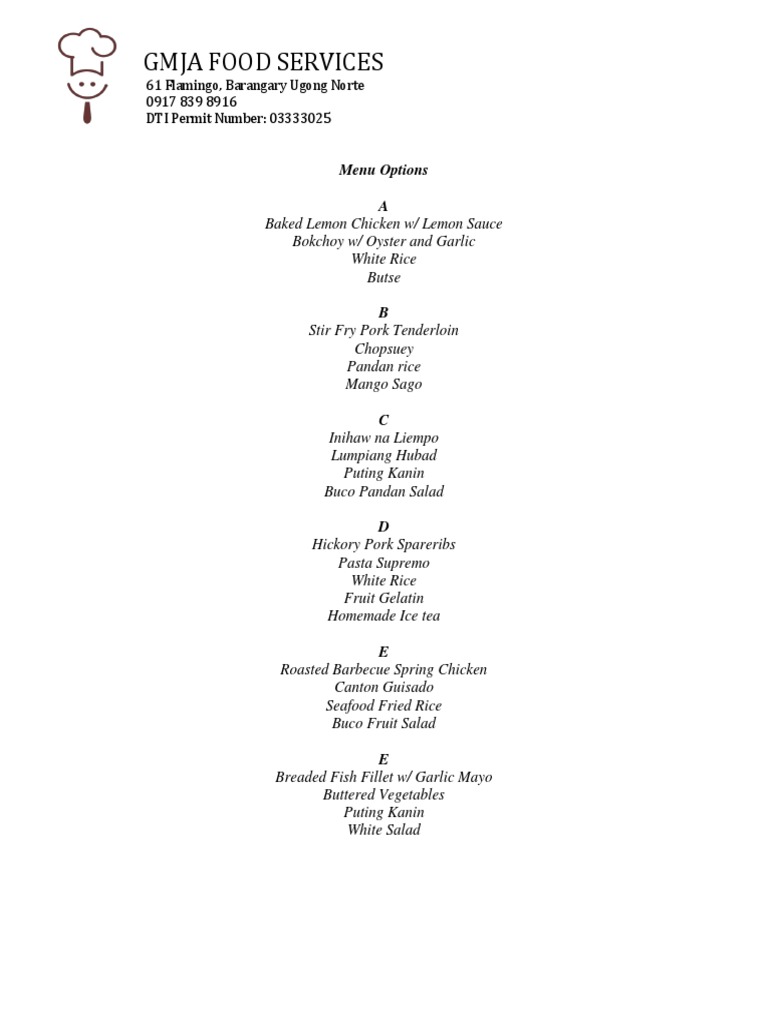 GMJA Food Services | PDF