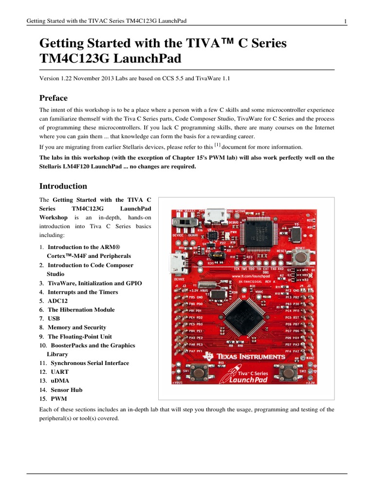 Getting Started With The Tiva™ C Series Tm4c123g Launchpad