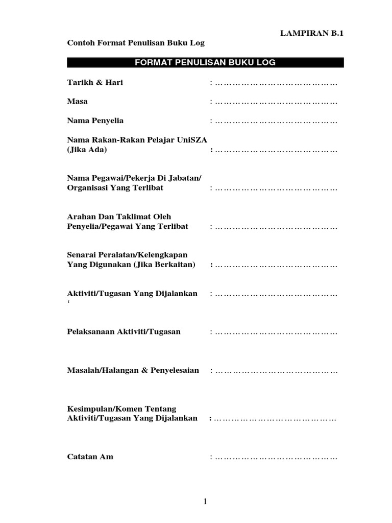 Format Buku Log | PDF
