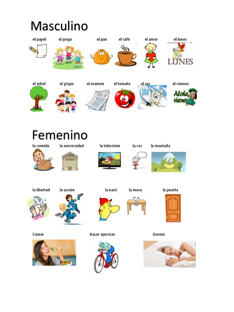 Sustantivos Masculinos y Femeninos | PDF