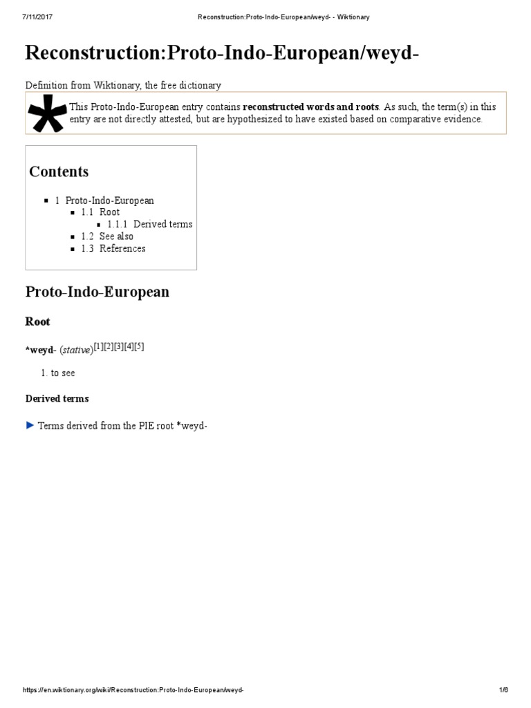 Reconstruction Proto Indo European Weyd | PDF | Philology | Language ...