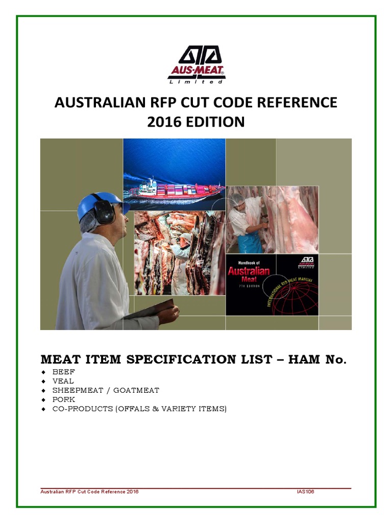 RFP Cut Code HAM Reference - Current Edition | PDF | Chuck Steak | Beef