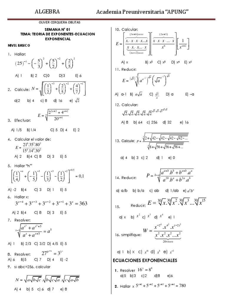 Miscelanea de Algebra | PDF