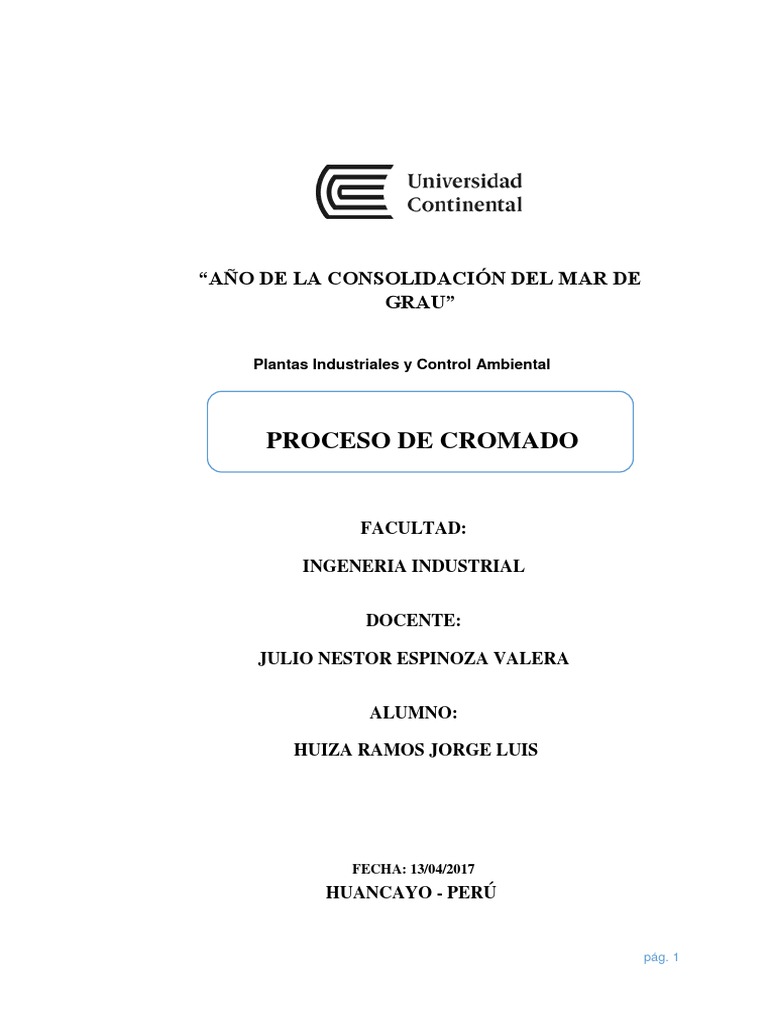 Proceso de Cromado | PDF | Cromo | Conjuntos de elementos químicos