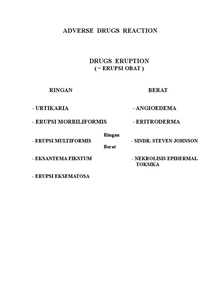Adverse Drugs Reaction | PDF