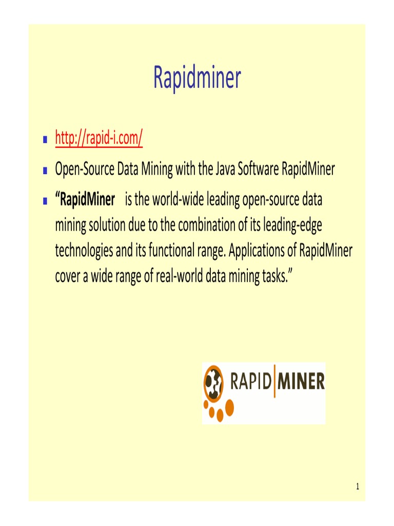Rapidminer Tutorial Breve Pdf Pdf Beef Roasting