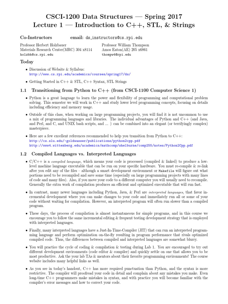 Data Structures RPI Spring 2017 Lecture Notes | PDF | Parameter ...