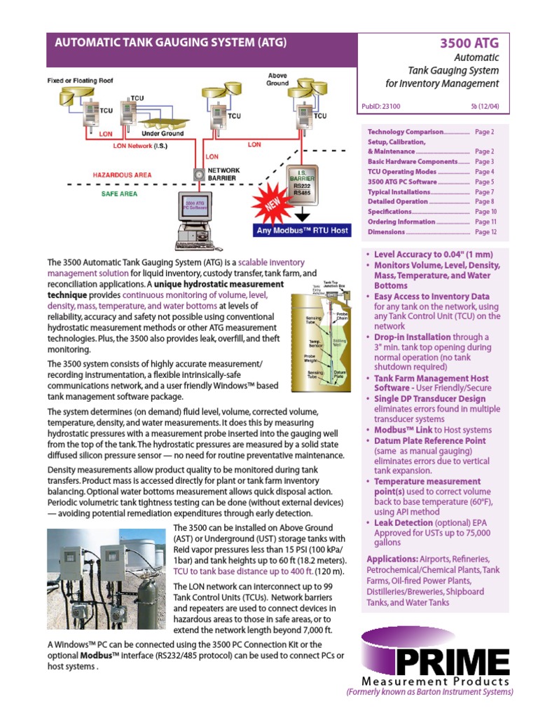 Barton Automatic Tank Gauging System User Manual | PDF | Calibration ...