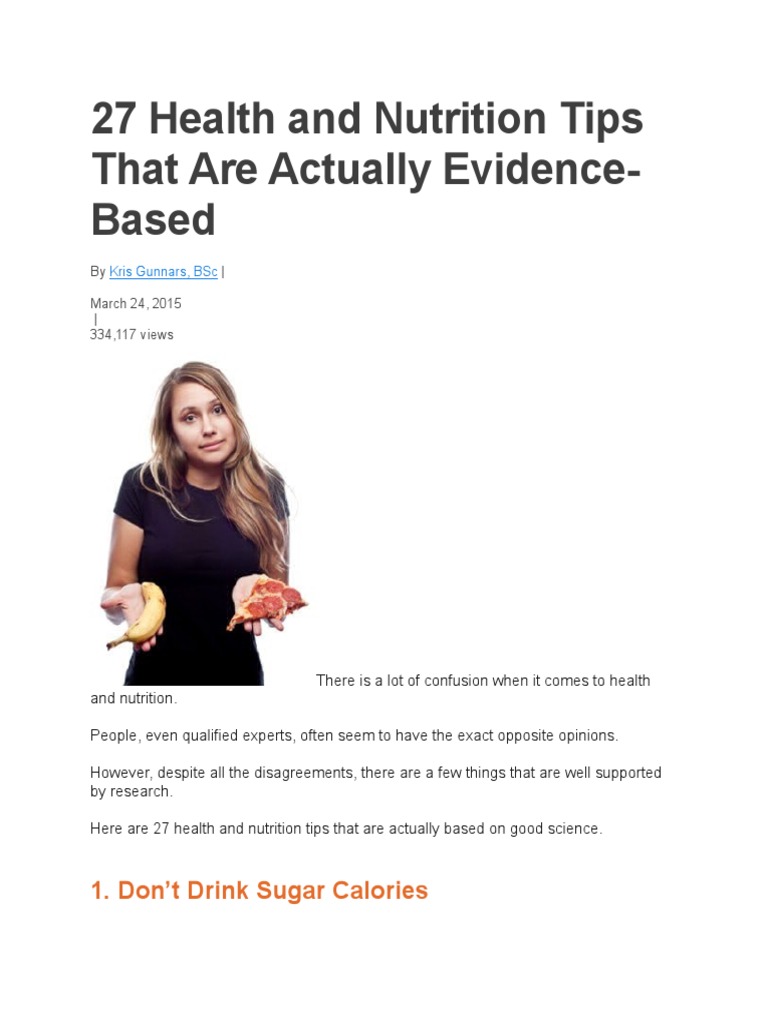 27 Health and Nutrition Tips That Are Actually Evidence-Based | PDF ...
