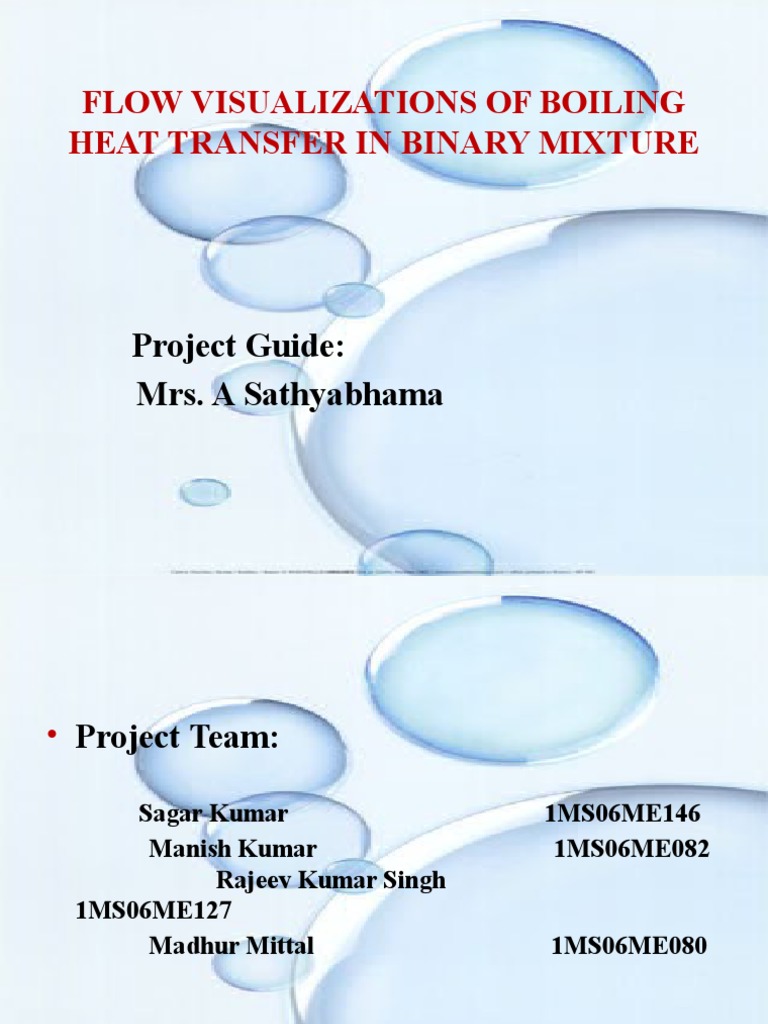 Flow Visualizations of Boiling Heat Transfer in Binary | PDF | Boiling ...