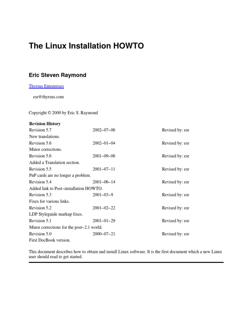 The Linux Installation HowTo | PDF