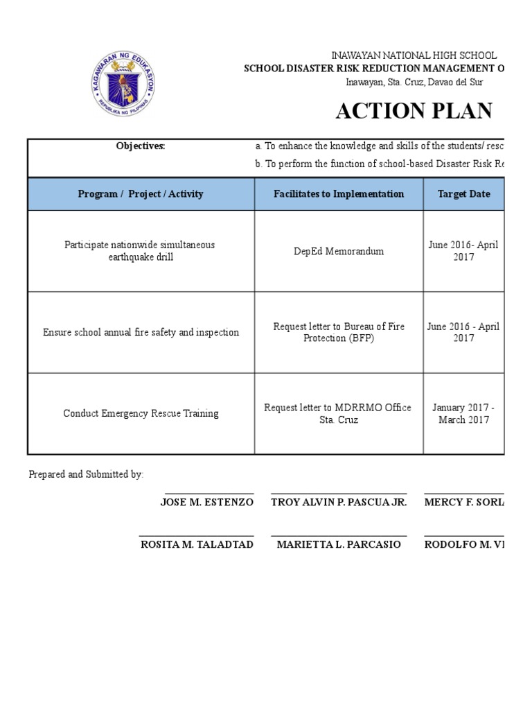 SDRRM Action Plan | PDF | Emergency Management | Emergency Incident