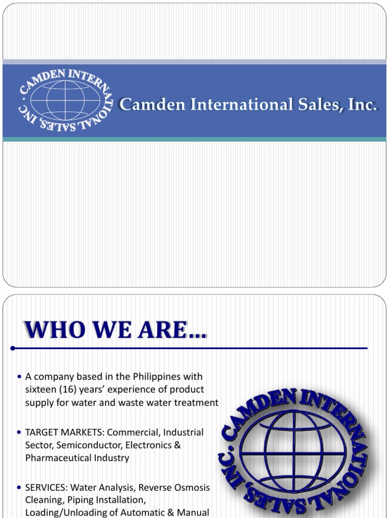 Camden Company Presentation 2017 | PDF | Valve | Water Treatment