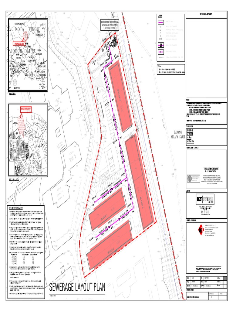 Proposed Site Plan and Sewerage Layout for a 100 PE Small Sewerage Treatment System | PDF