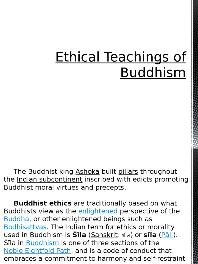 Buddhist Ethical Teachings Explained | PDF | Indian Religions ...