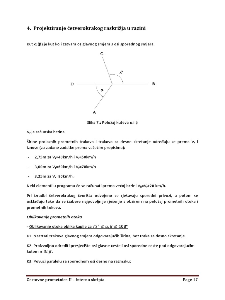 Gradske Prometnice (Vježbe, Projektiranje Raskrižja, Kaplje) | PDF