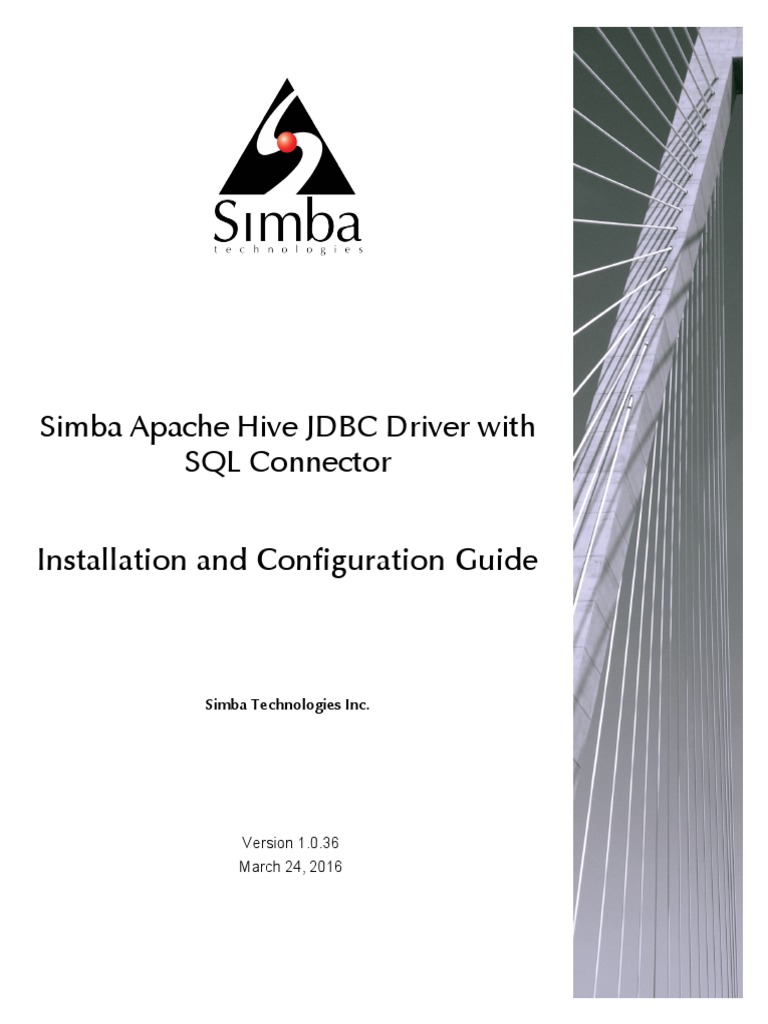 Simba Jdbc Driver For Hive Install Guide Pdf Port Computer