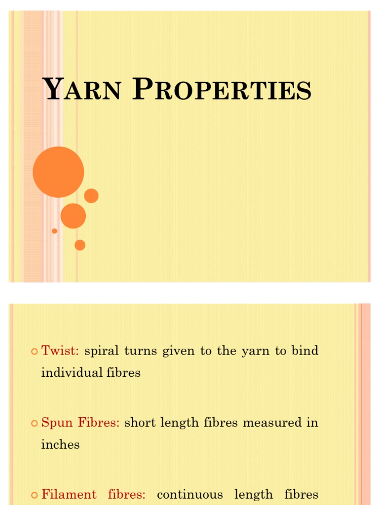 Yarn Properties | PDF | Fibers | Textiles
