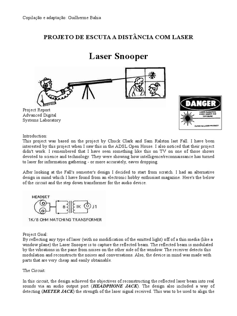 Laser Snooper: Projeto de Escuta A Distância Com Laser | PDF ...