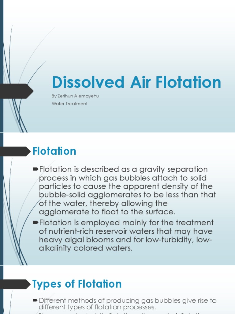 Dissolved Air Flotation | PDF | Water Purification | Chemical Engineering