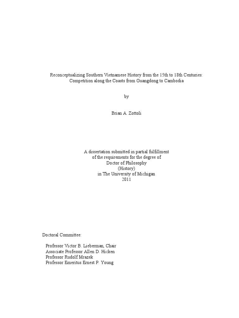 Reconceptualizing Southern Vietnamese History From The 15th To The 18th ...