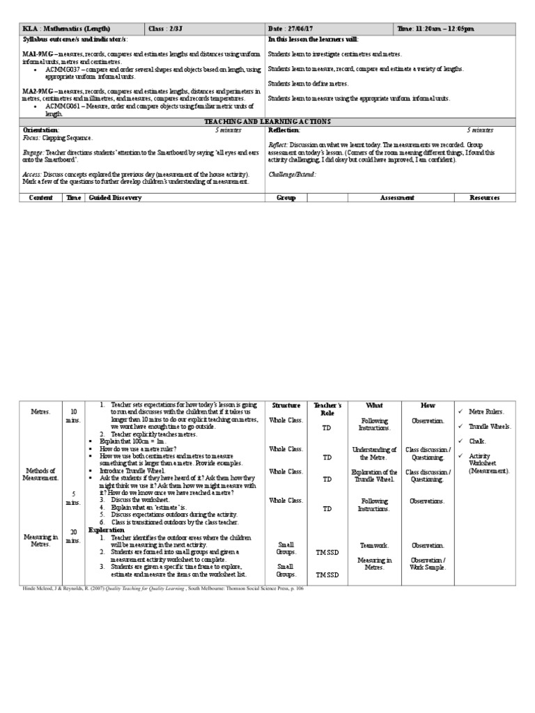 Measuring Lengths in Metres for Year 2 | PDF | Measurement ...