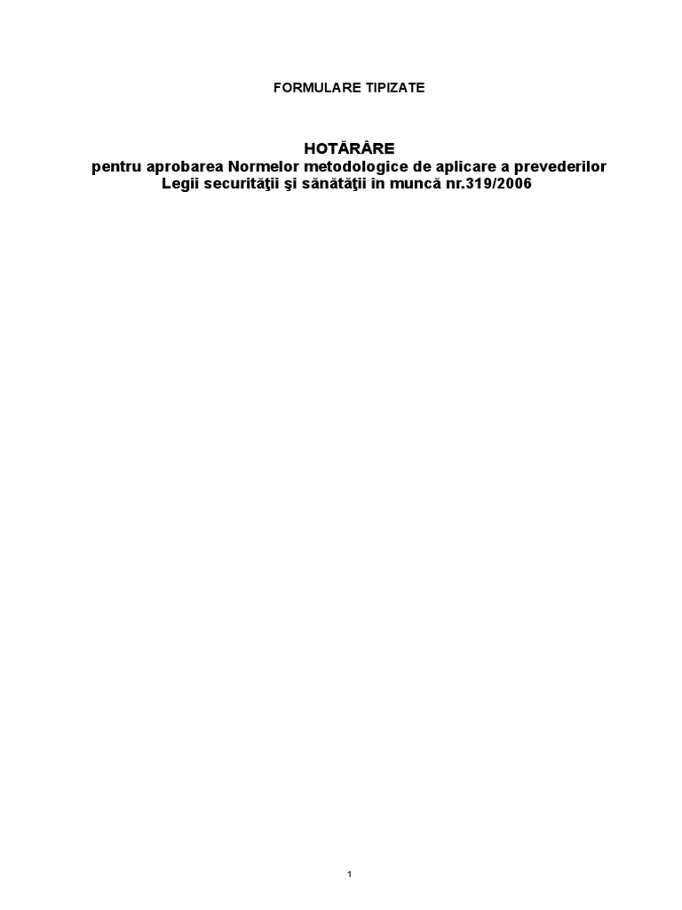 Formulare Tipizate Anexe HG 1425 2006 | PDF