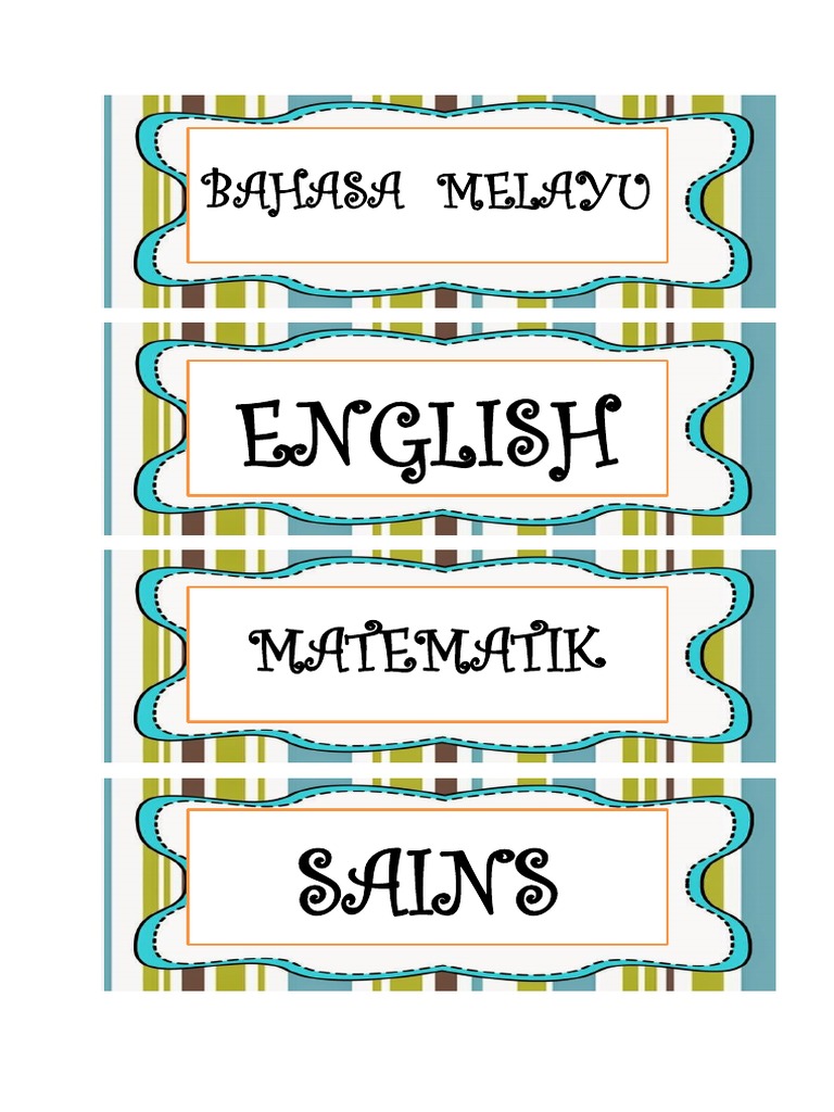 LABEL Subject Papan Kenyataan | PDF