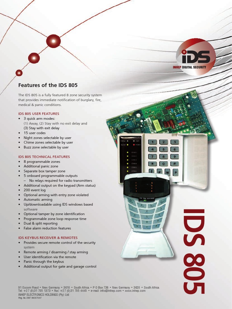 Ids 805 | PDF | Security Alarm | Software