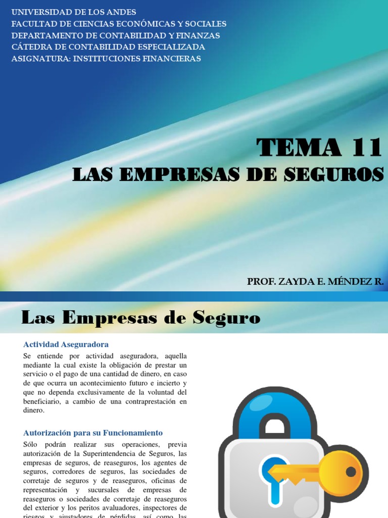 Tema 11. Empresas de Seguro y Reaseguro | PDF | Póliza de seguros | Seguro