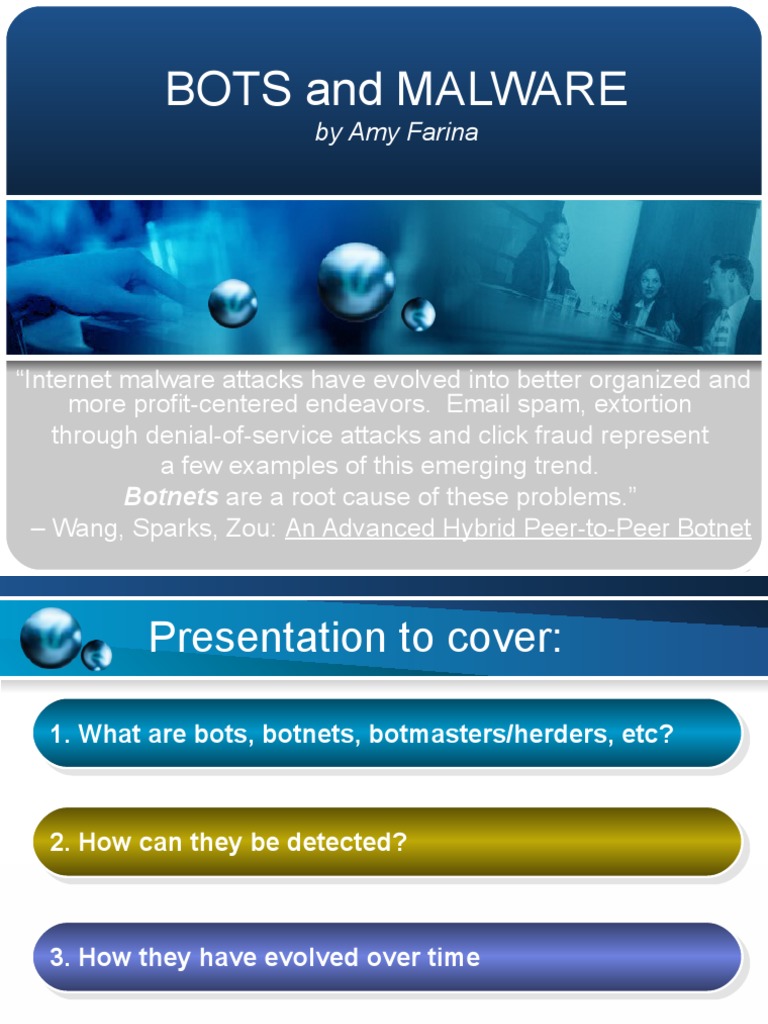 Bots and Malware: by Amy Farina | PDF | Internet Relay Chat | World Wide Web