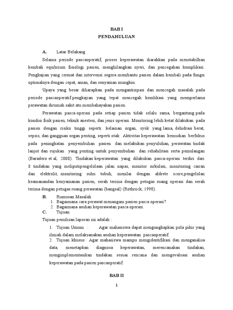 Askep Post Operasi | PDF