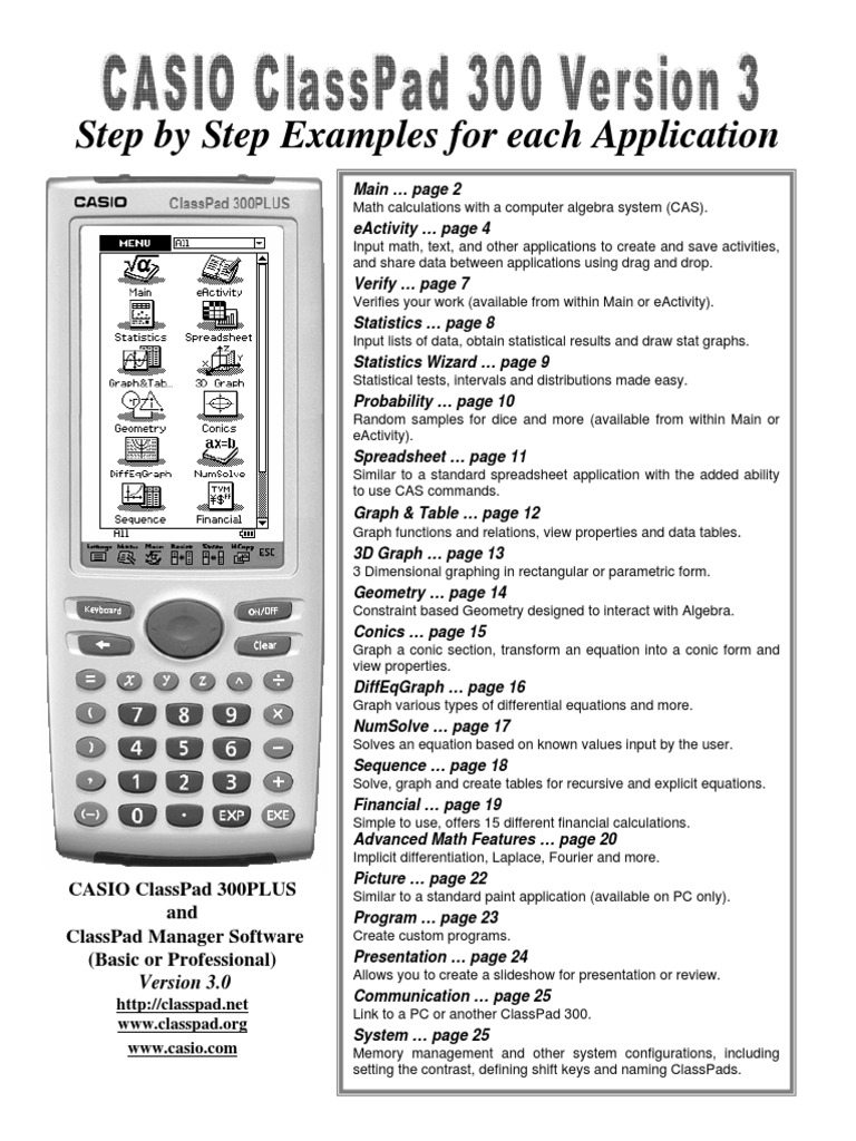 ClassPad Tutorial | PDF | Button (Computing) | Laplace Transform