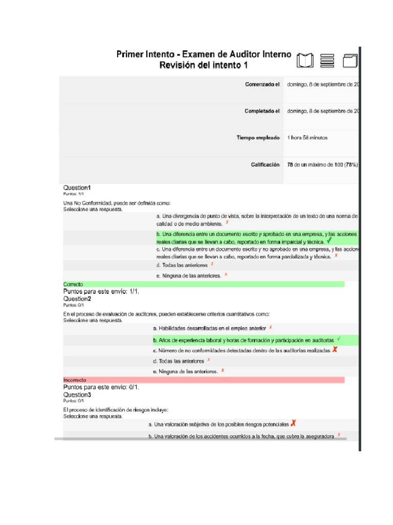 Examen Auditor Interno | PDF