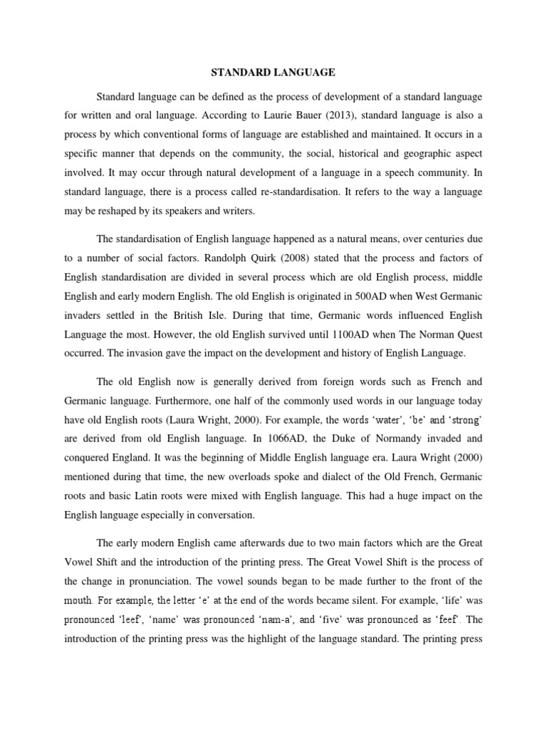 Standard Language | PDF | English Language | Grammar