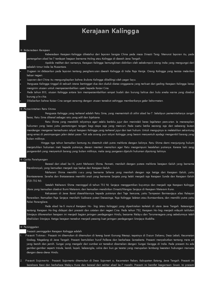 Kerajaan Kalingga | PDF