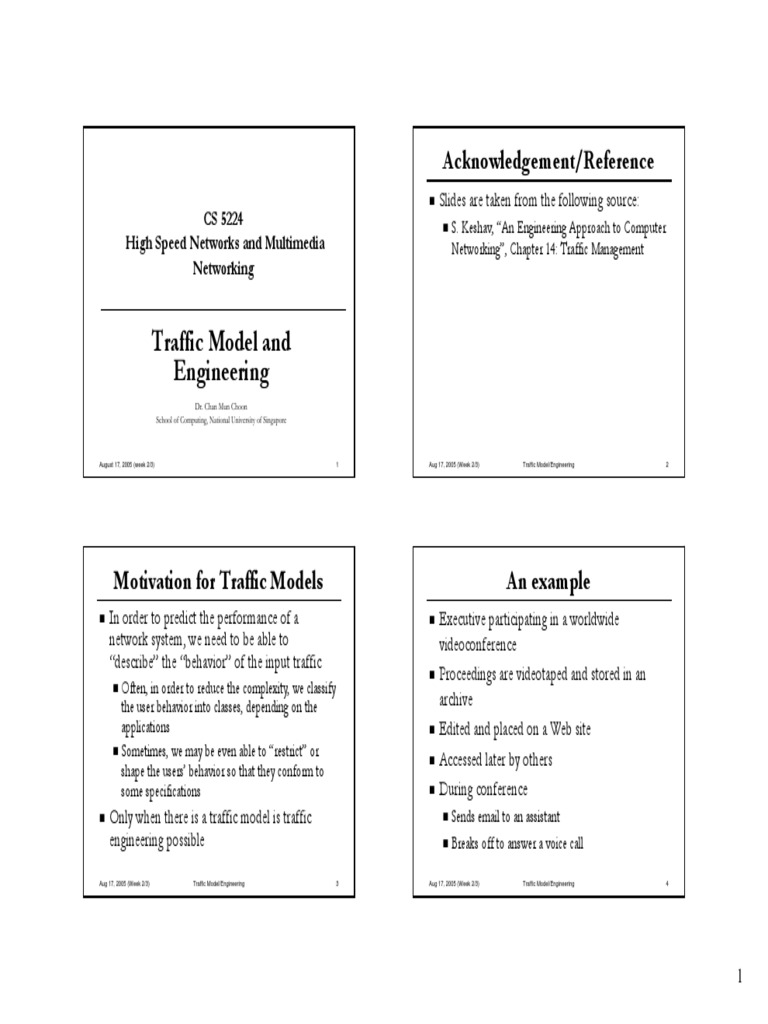 Traffic Model and Engineering | PDF | Telecommunications | Computer ...