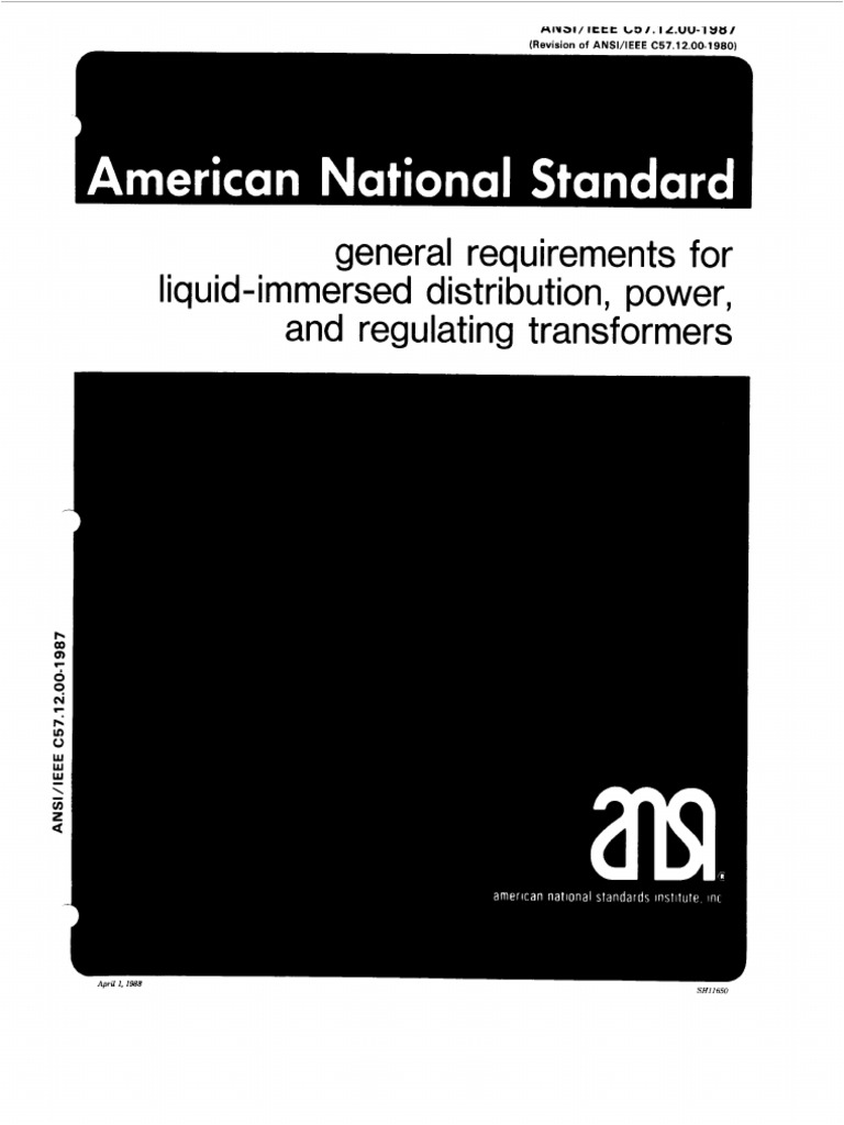 Ansi Ieee C57 12 00 1980 Pdf Pdf Transformer Electric Power
