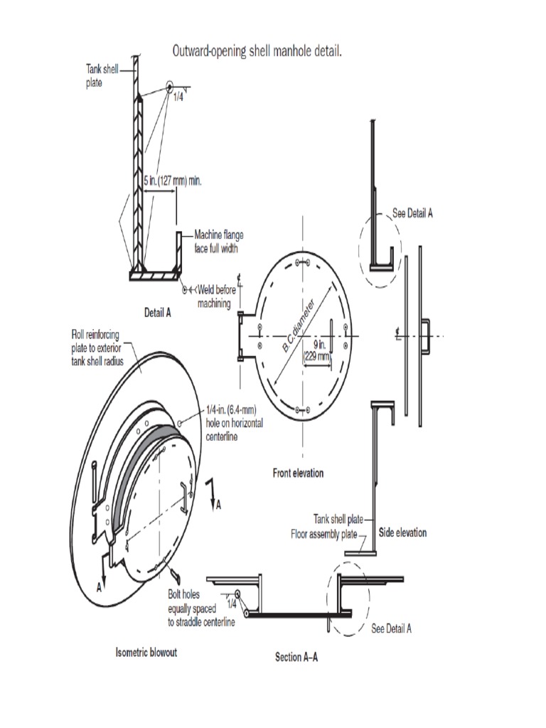 Typical Water Tank Shell Manway