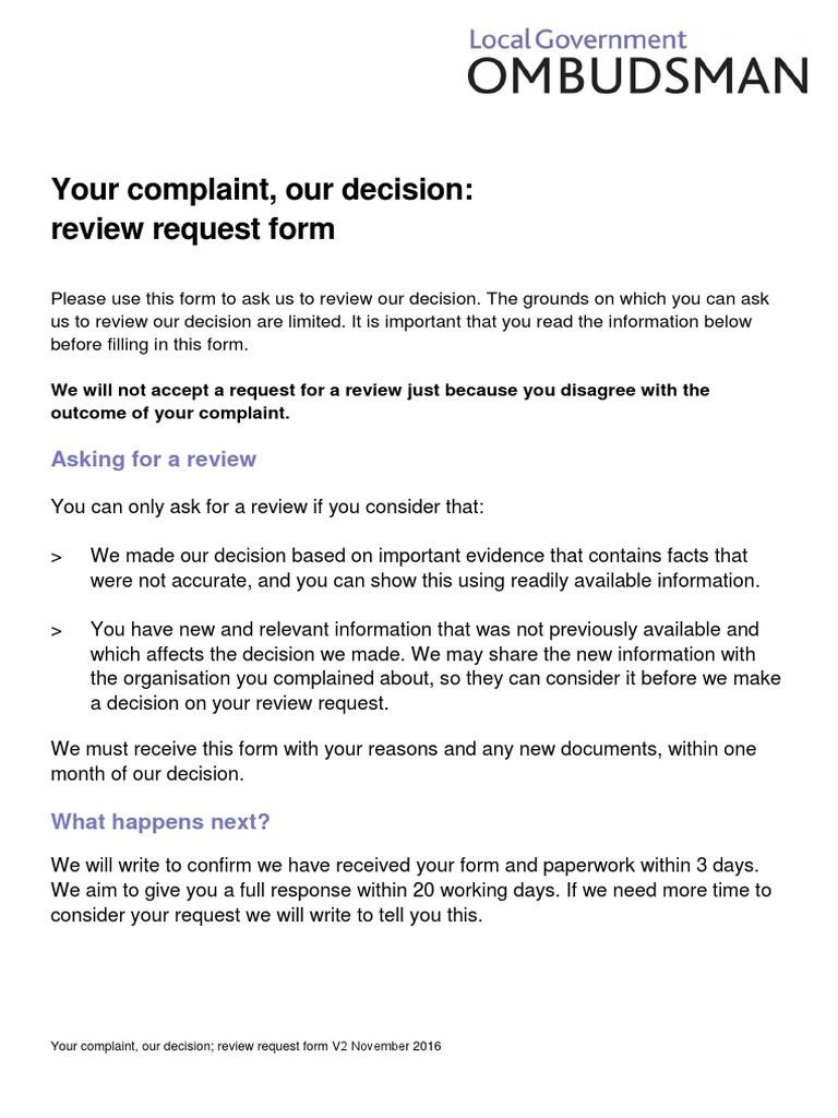 Review Request Form for Complaints | PDF | Magistrate | Judicial Review