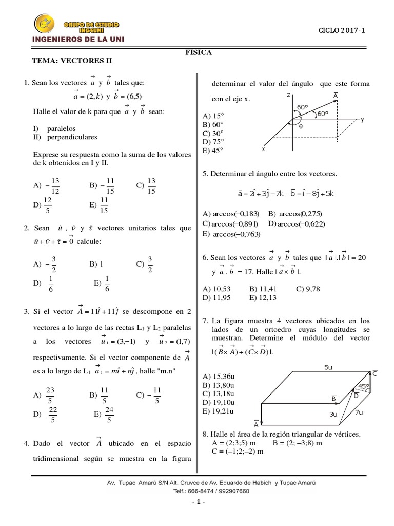 Vectores II | PDF | Cálculo multivariable | Vector Euclidiano