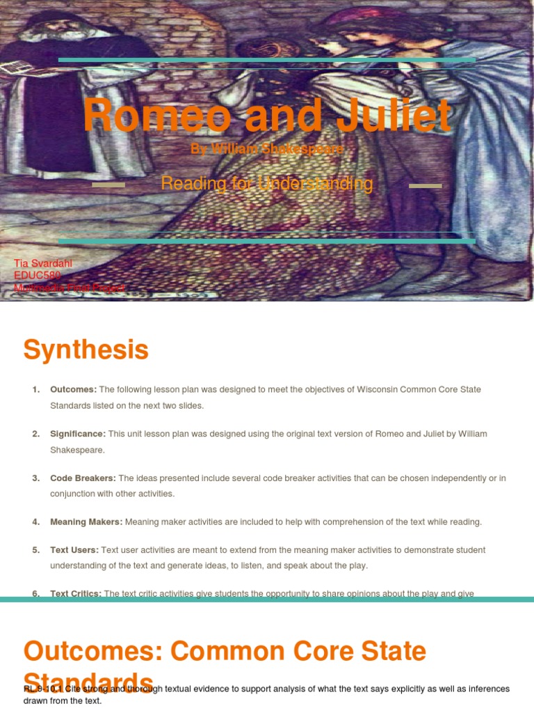 Educ 580 Multimedia Project - Romeo and Juliet | PDF | William ...