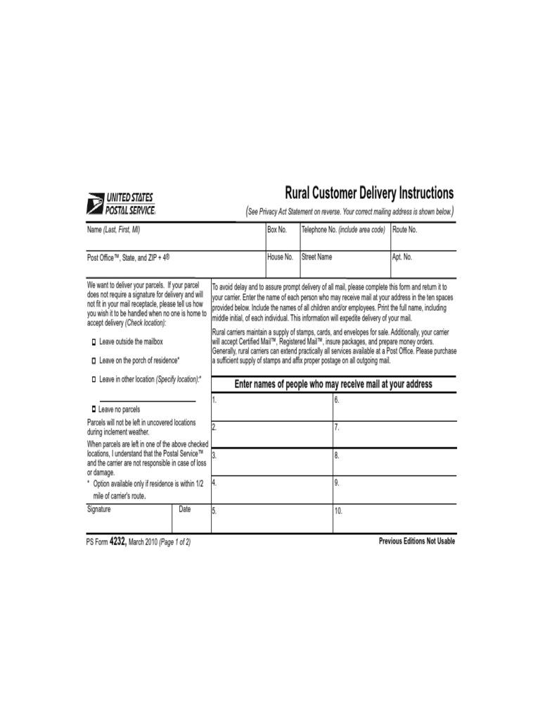Rural Customer Delivery Instructions: Providing Names and Delivery ...