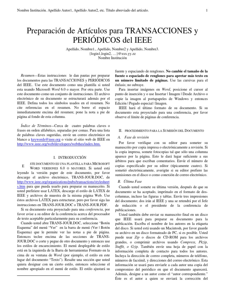 Formato IEEE Informes | PDF | Comillas | Microsoft Word