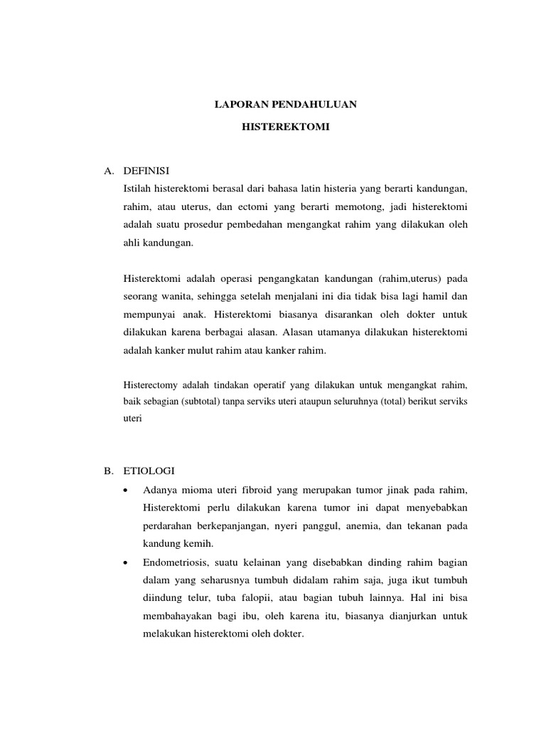 LP Histerektomi | PDF