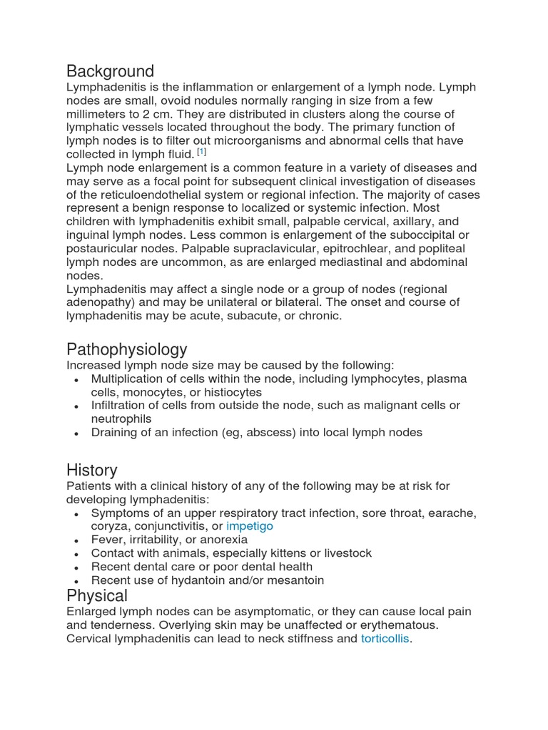 Background Limfadenitis | PDF | Lymphatic System | Lymph Node