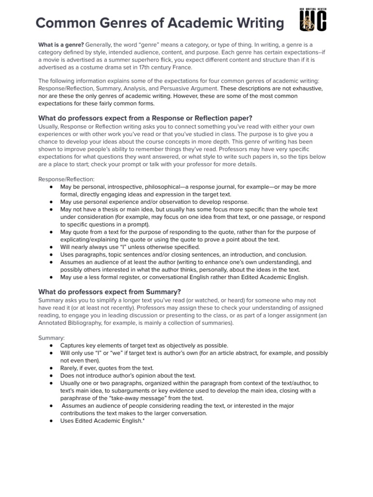 Genres and Academic Writing | PDF | Genre | Argument