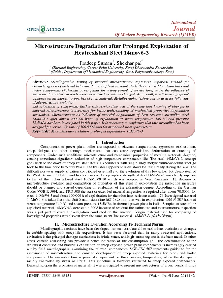 Microstructure Degradation After Prolong Pdf Pdf Microstructure Creep Deformation