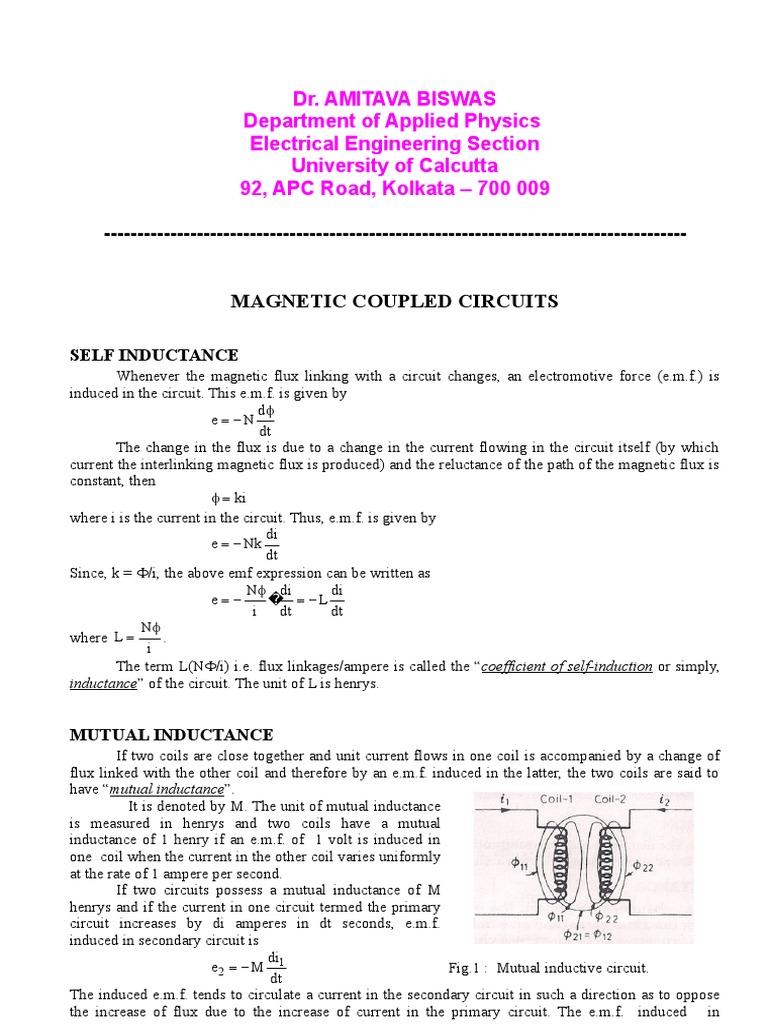 Magnetic Coupled Circuits | PDF | Inductance | Inductor