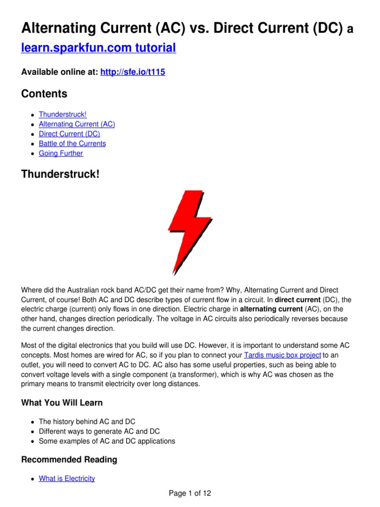AC vs. DC: Understanding Current Types | PDF | Direct Current | Root ...